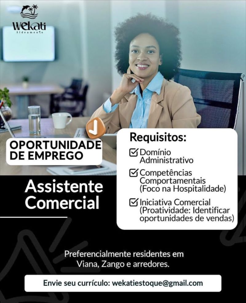 Vaga para Assistente Comercial procurado(a) - Empregos Yoyota Angola